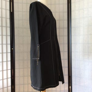 Mod 1960's 1970's VINTAGE GO GO Mini Dress Zip Front and Sleeves - Etsy