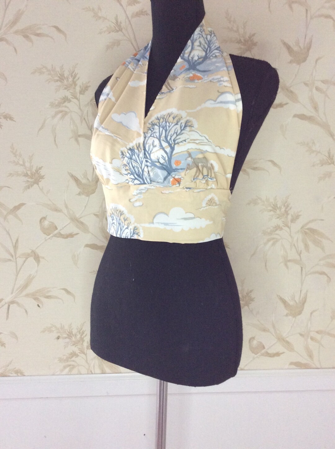 1970's Style Vintage OOAK HANDMADE Bohemian Hippie Halter Top Deer ...