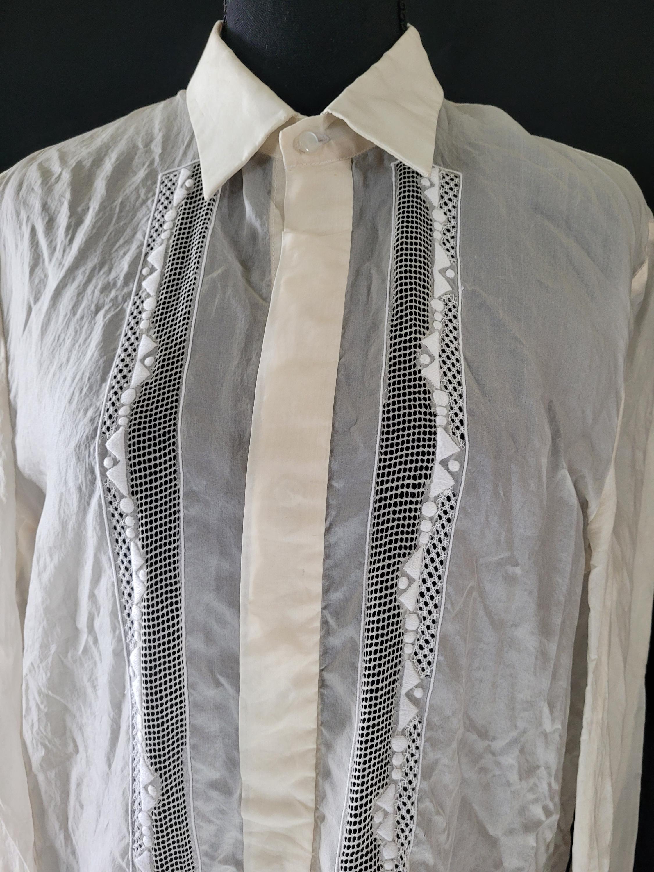 1970s Vintage BARONG TAGALOG FILIPINO Embroidered Sheer Dress Shirt ...