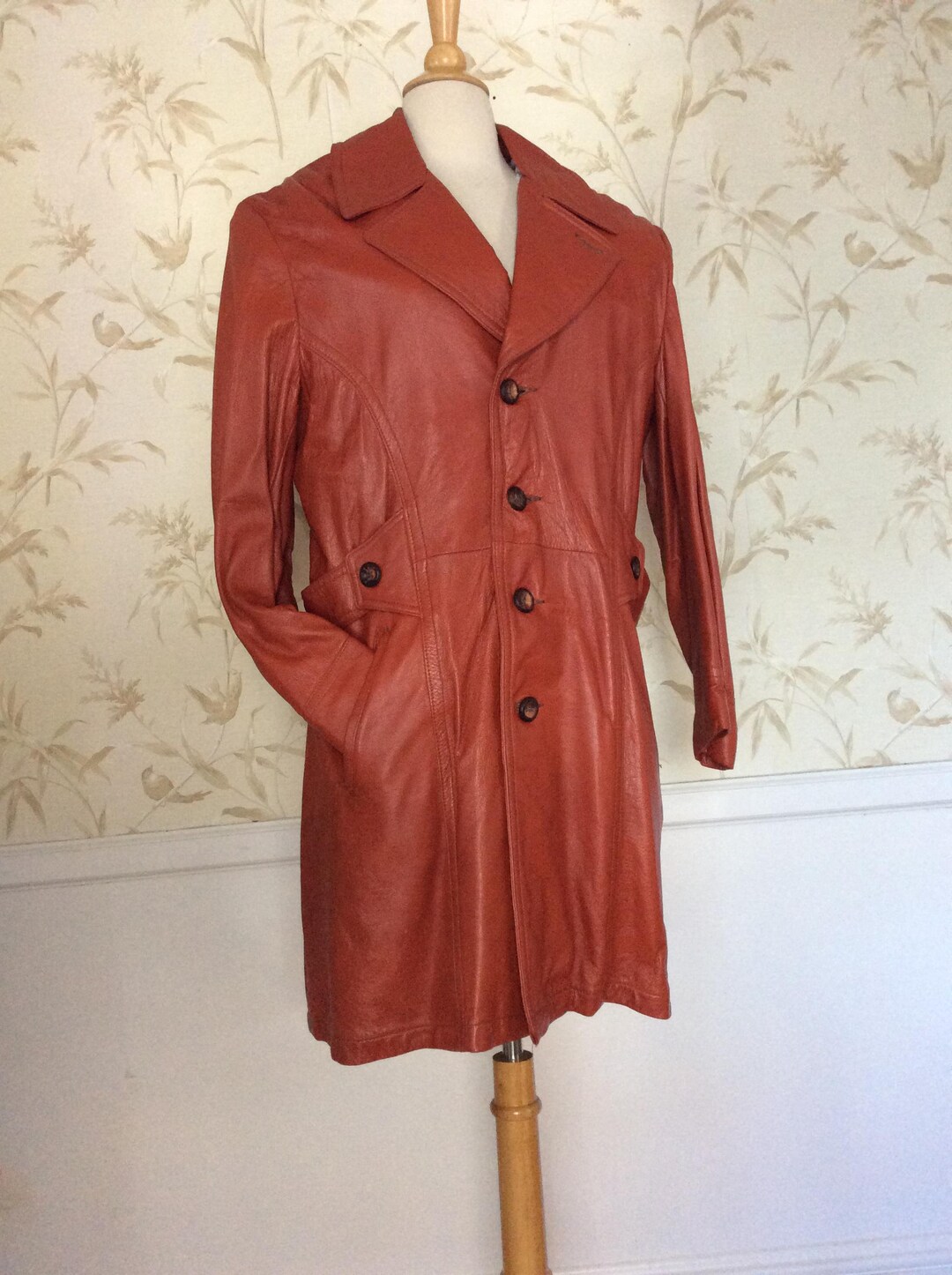 1970s Vintage Buttery Soft Leather FIGHT CLUB PIMP Trench Coat Jacket ...