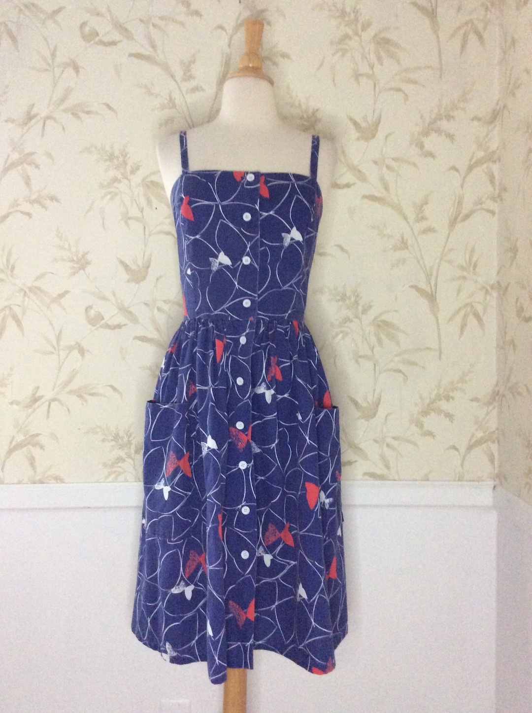 1950s 1970s Vintage Red White & Blue Rockabilly Full Skirt OOAK ...