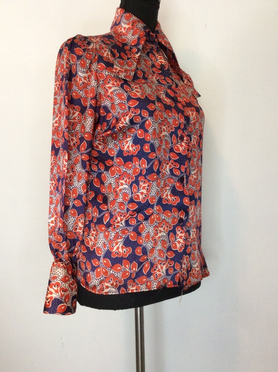 1960s 1970s Mod Vintage FUNKY GROOVY Top Blouse AMAZI… - Gem