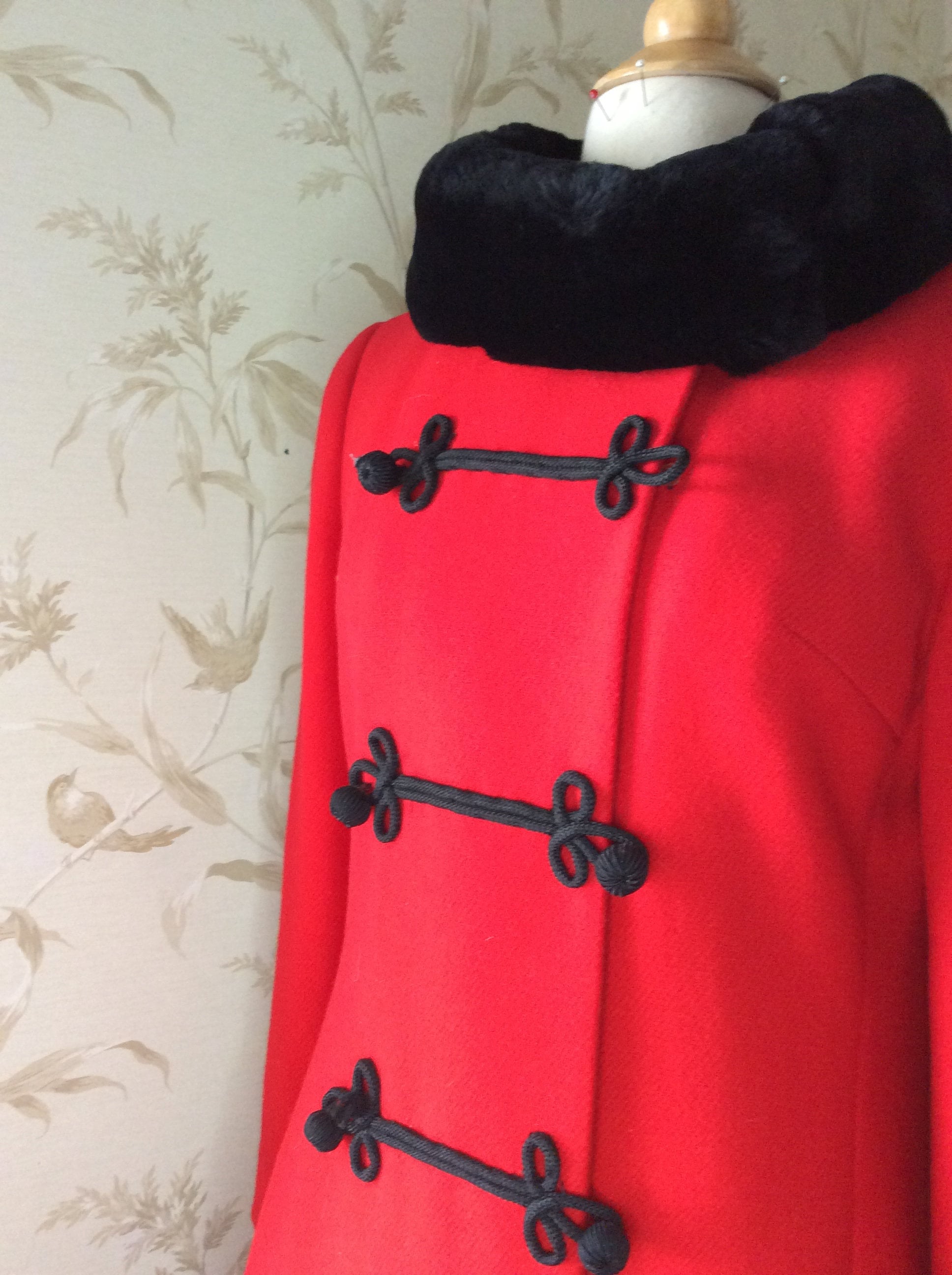 1960s Mod Vintage RUSSIAN PRINCESS Wool Coat Black Sheepskin Trim - Etsy
