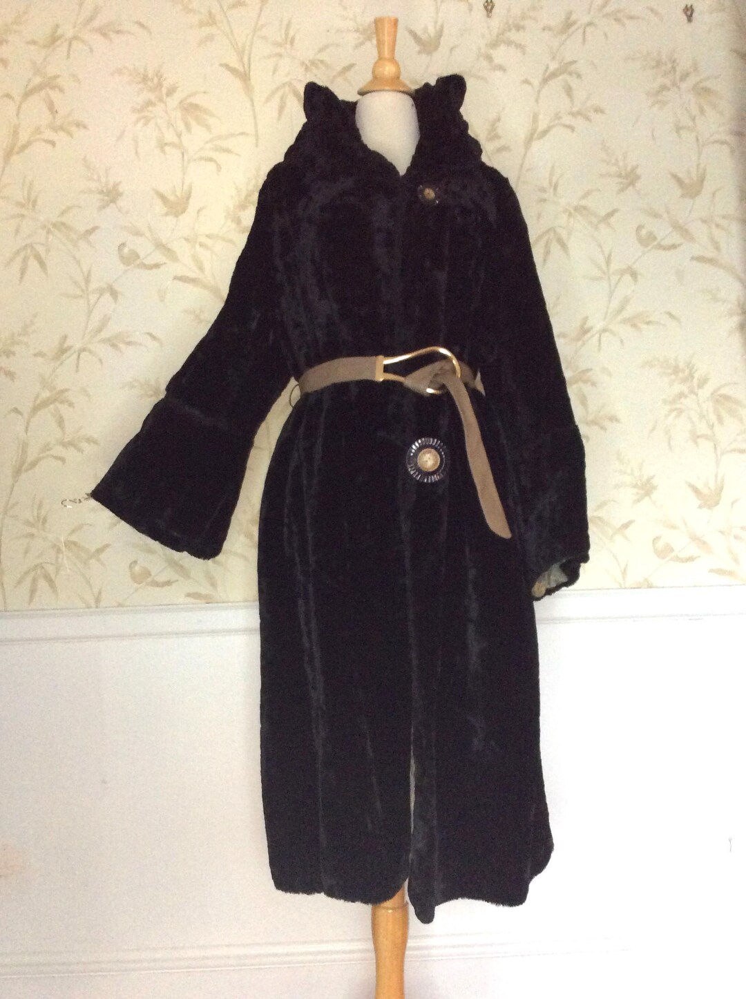RARE 1920s 1930s Vintage Amazing Faux Fur Opera Coat With Bell Sleeves ...