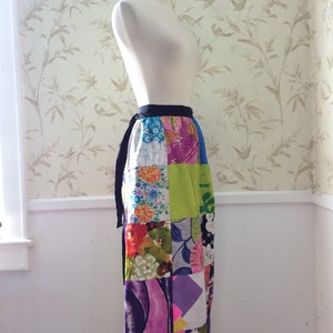 1960s 1970s Mod Vintage FLOWER POWER PATCHWORK Wrap Maxi Skirt Polynesian Beach Cover - Etsy