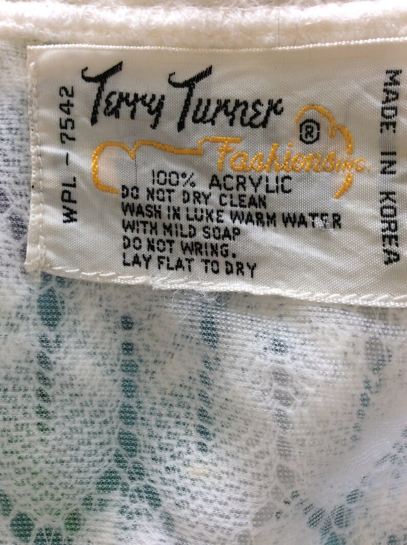 1970s VINTAGE Preppy Prissy Open Weave Knit Stark White Cardigan ...