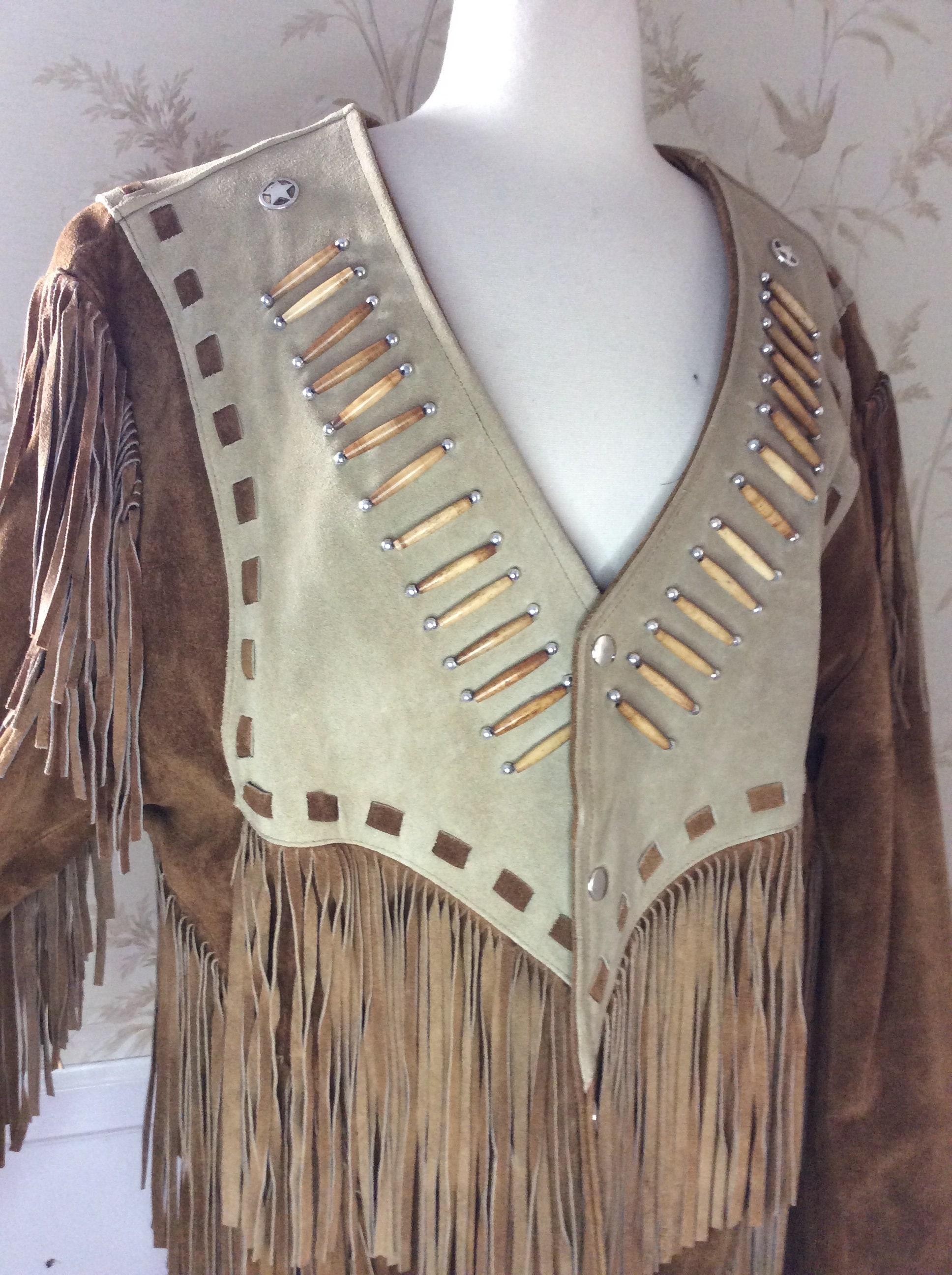 1970s 1980s Vintage Native American Style FRINGED BIKER Motorcycle ...
