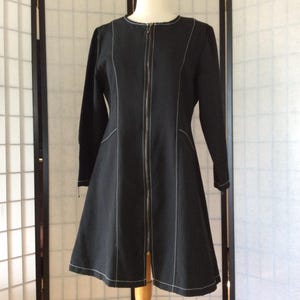 Mod 1960's 1970's VINTAGE GO GO Mini Dress Zip Front and Sleeves - Etsy