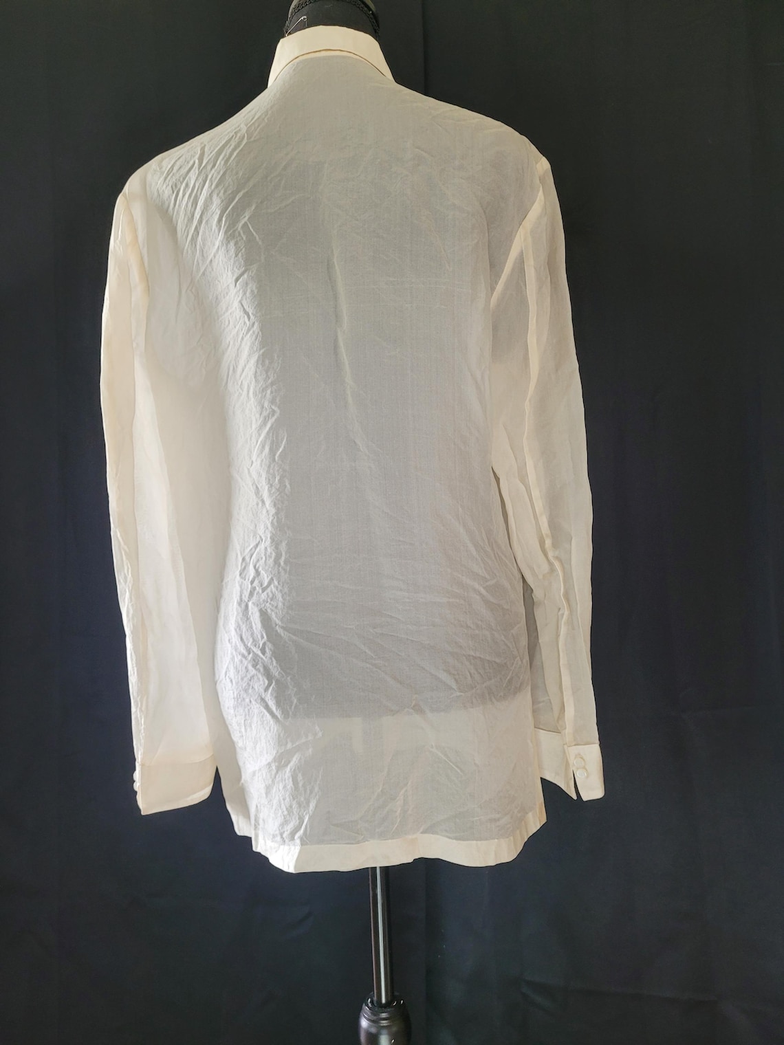 1970s Vintage BARONG TAGALOG FILIPINO Embroidered Sheer Dress Shirt ...