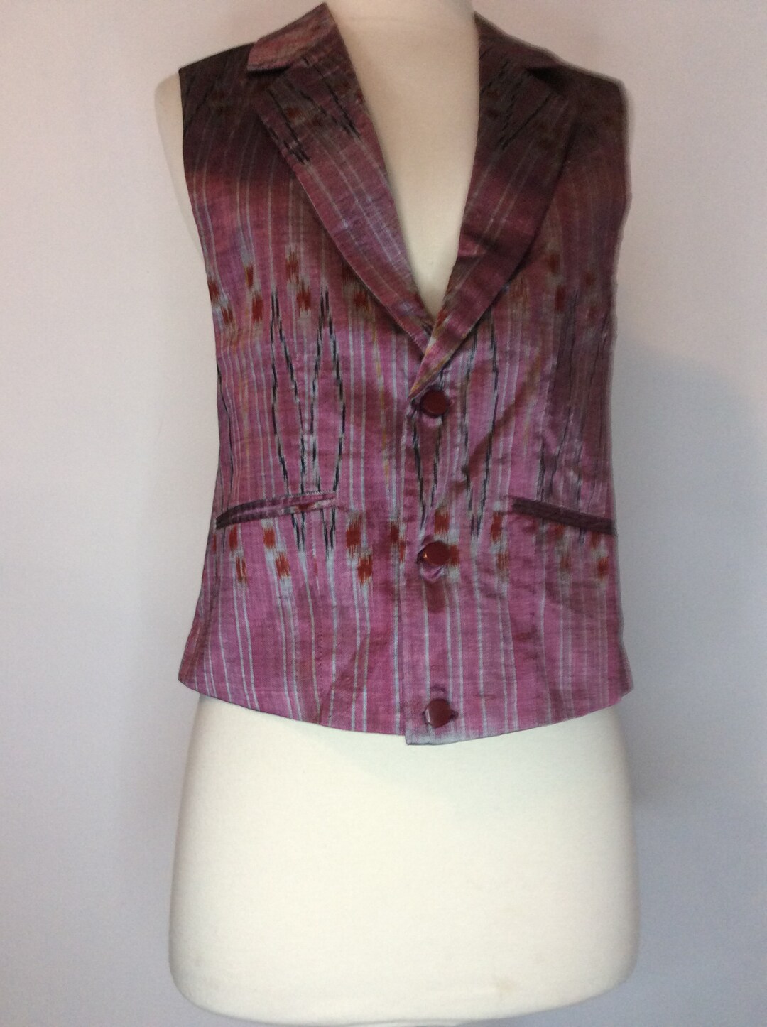 1980s VINTAGE Iridescent Handmade Waistcoat New Wave Punk Shiny Vest - Etsy