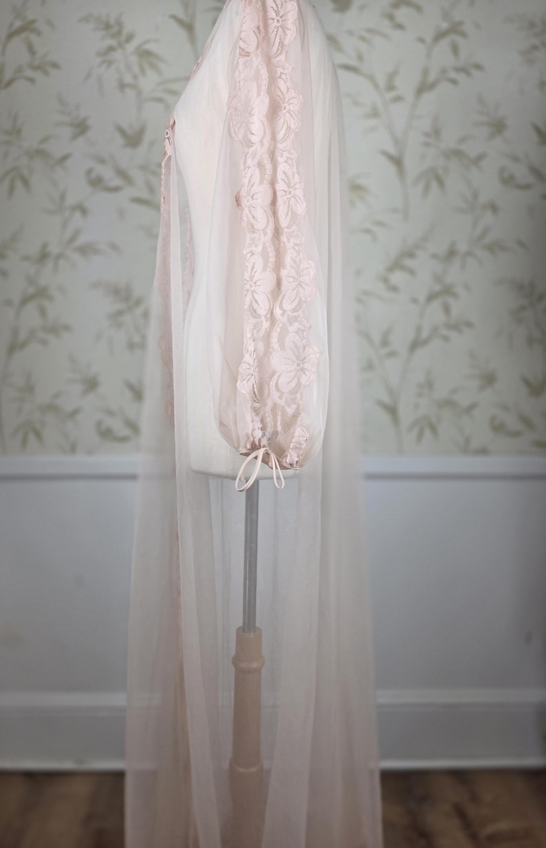 1960s 1970s Vintage Sheer Nude Nylon Boudoir Robe Negligee - Etsy