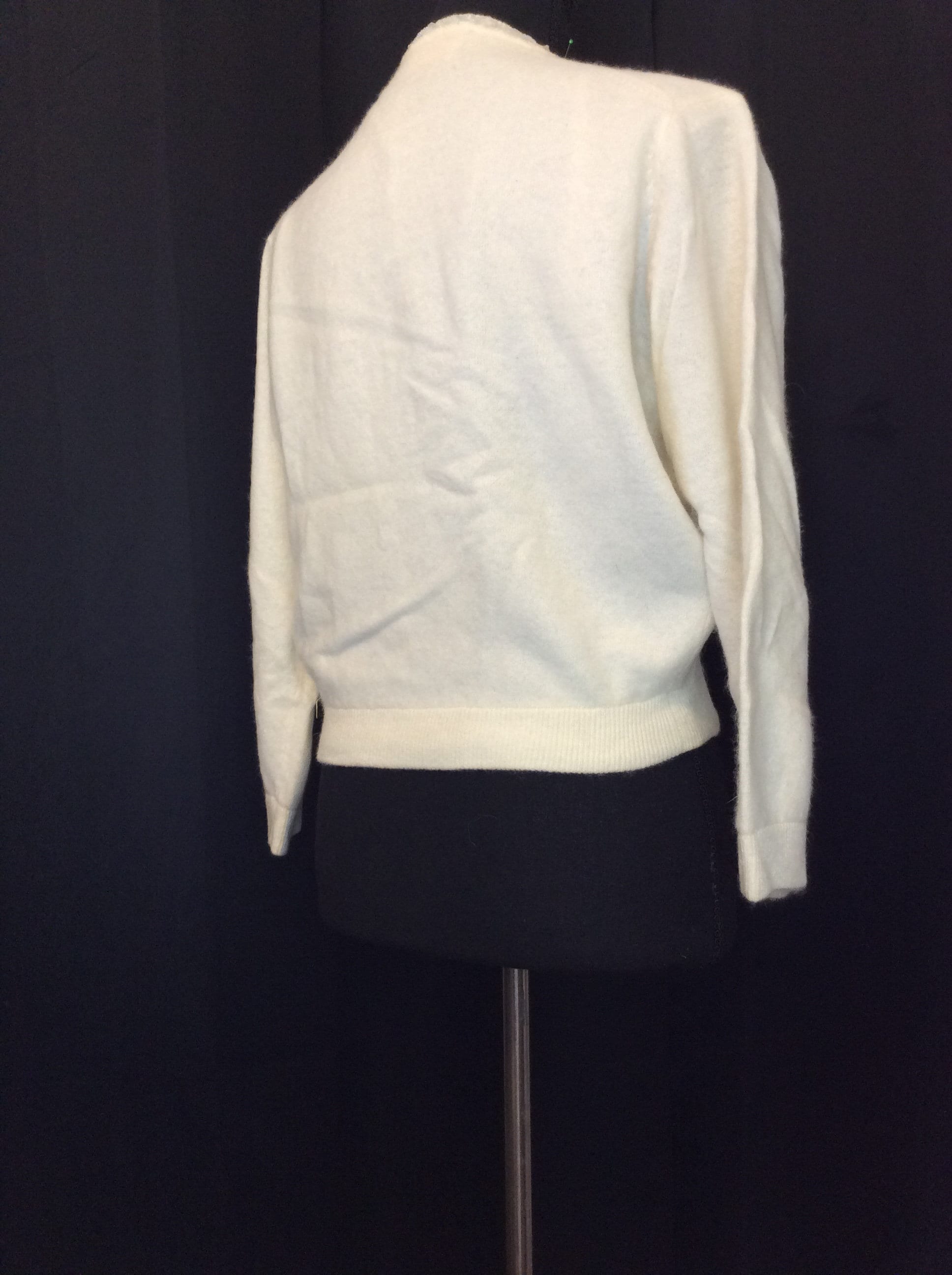 1950s Vintage BOMBSHELL PIN UP Hand Beaded Lambs Wool Angora Cardigan ...