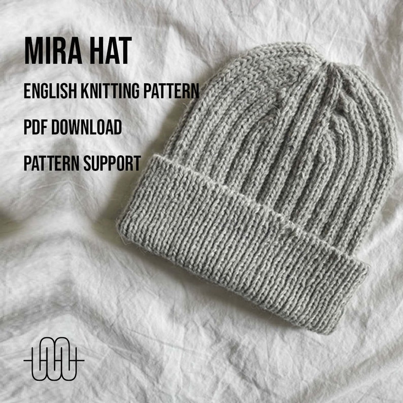Knitting Pattern Hat 1x1 and 2x2 Rib Knit the Mira Hat Knitting Pattern ...