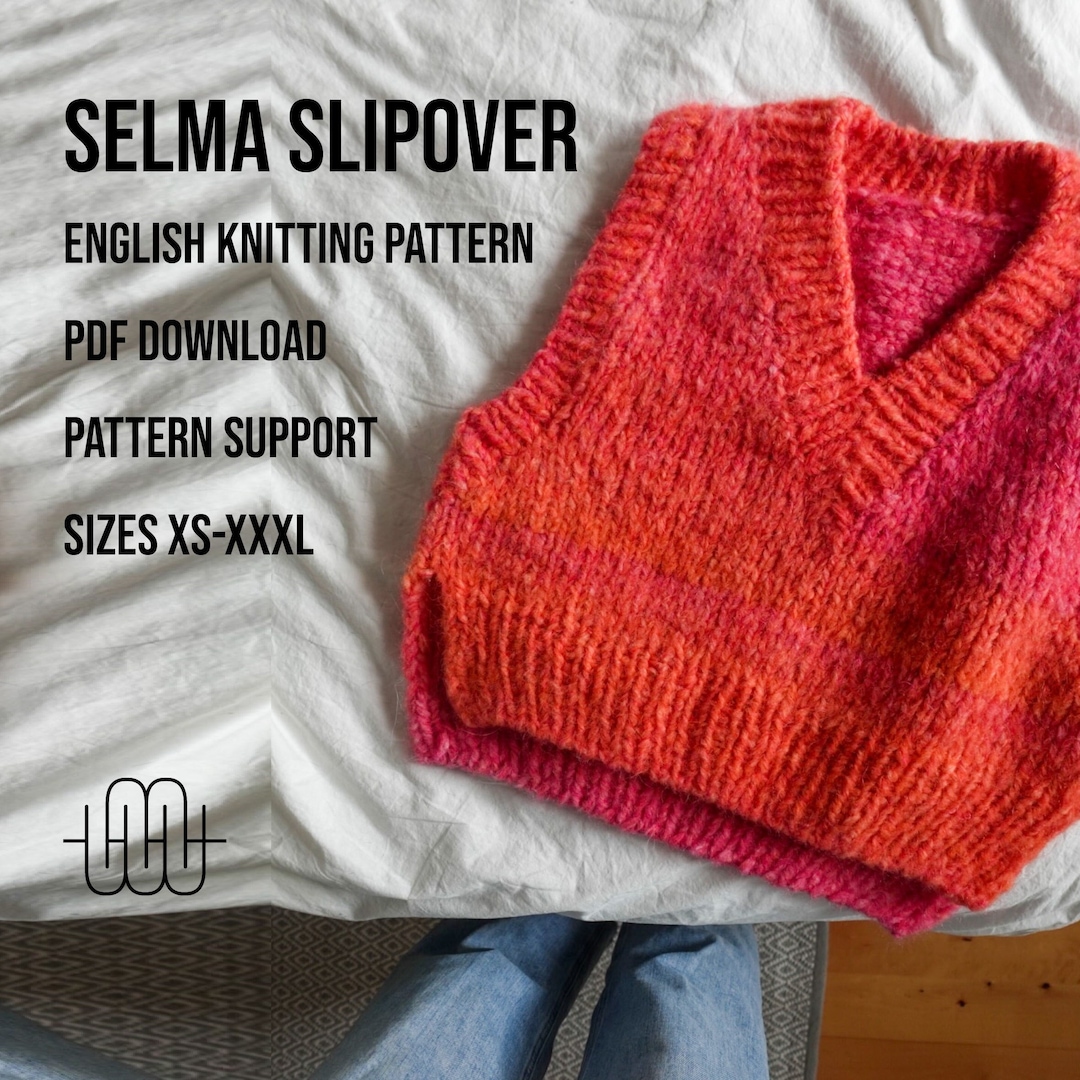 Knitting Pattern Slipover V-neck | Slipover Knitting Pattern "selma ...
