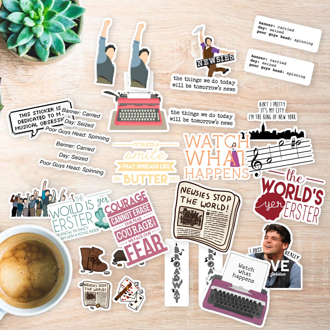 Stickers 20 Pcs per Pack Newsies Waterproof Aesthetic Vinyl Colorful ...