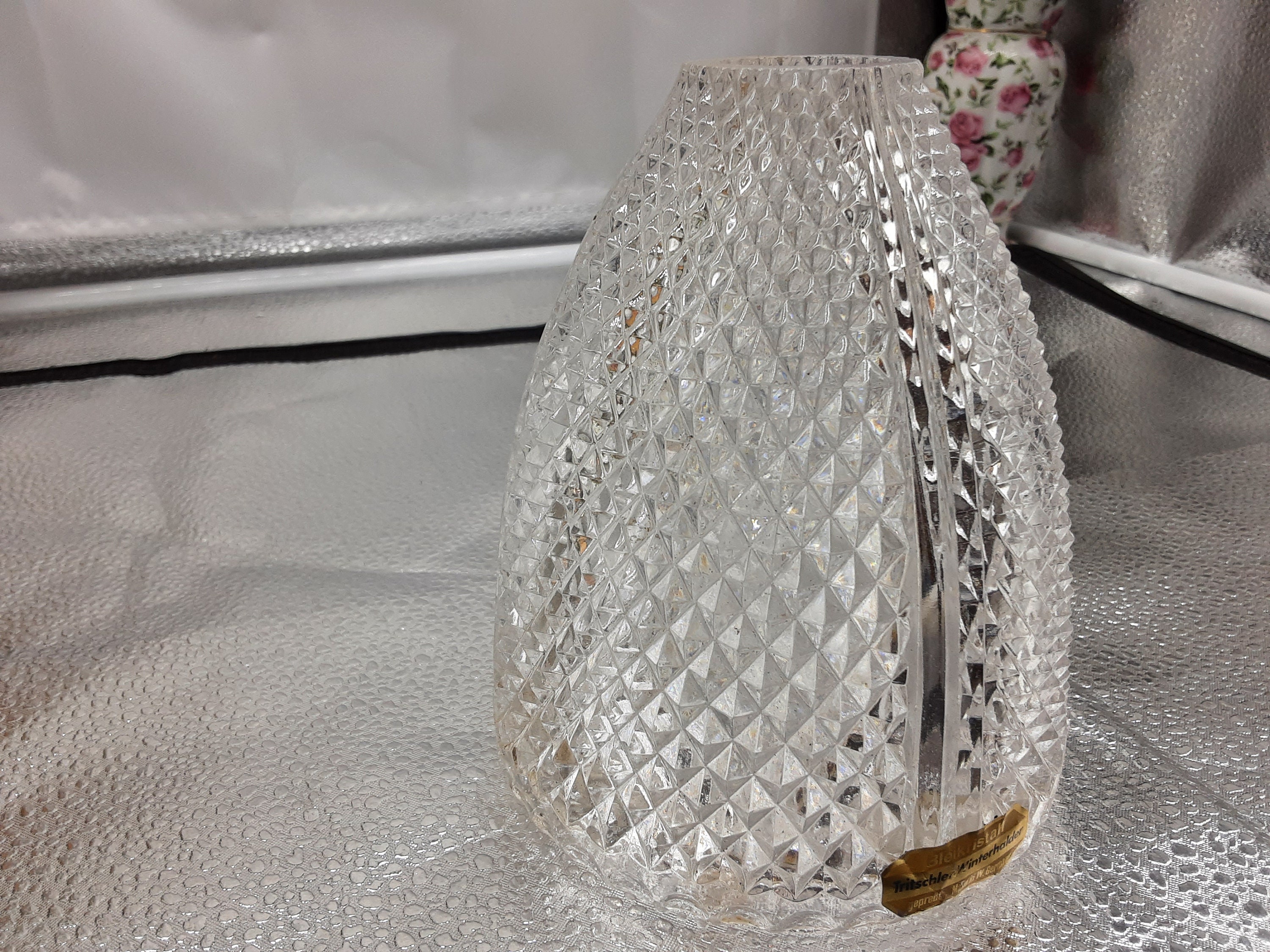 Vintage Diamond Point Glass Hurricane Shade for Chandelier - Etsy
