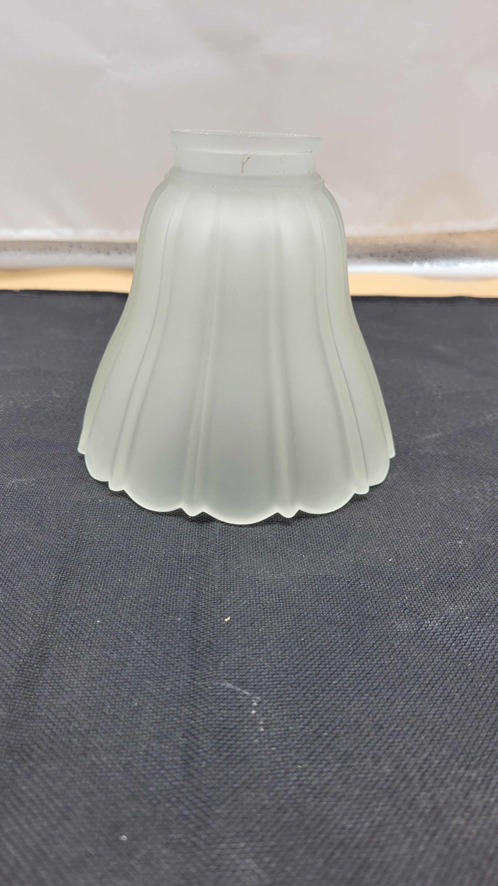 Vintage Ribbed Glass Lamp Shade Frosted Finish Globe Ceiling Fan Light ...