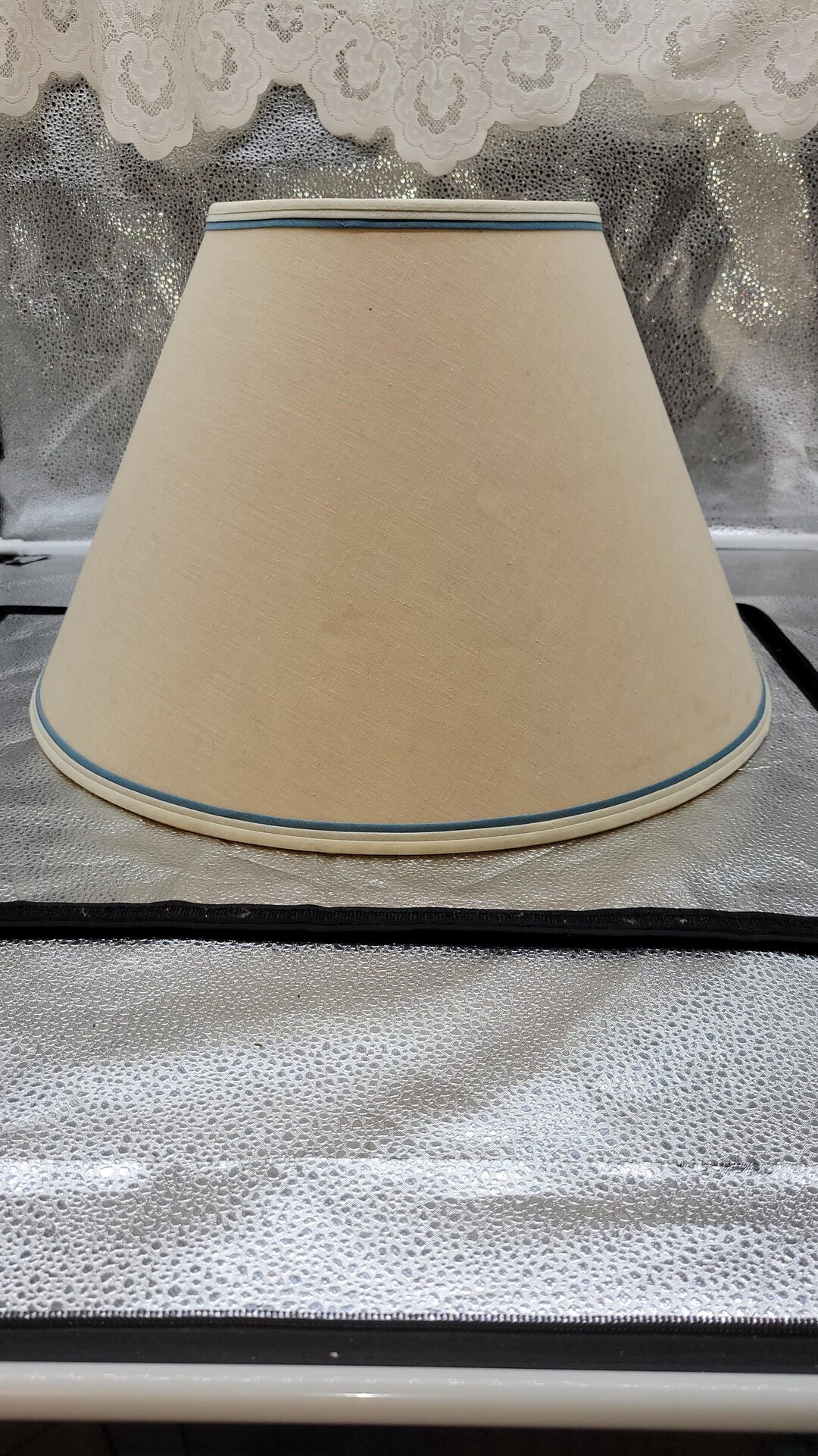 Vintage Cream & Blue Trim Lamp Shade. - Etsy