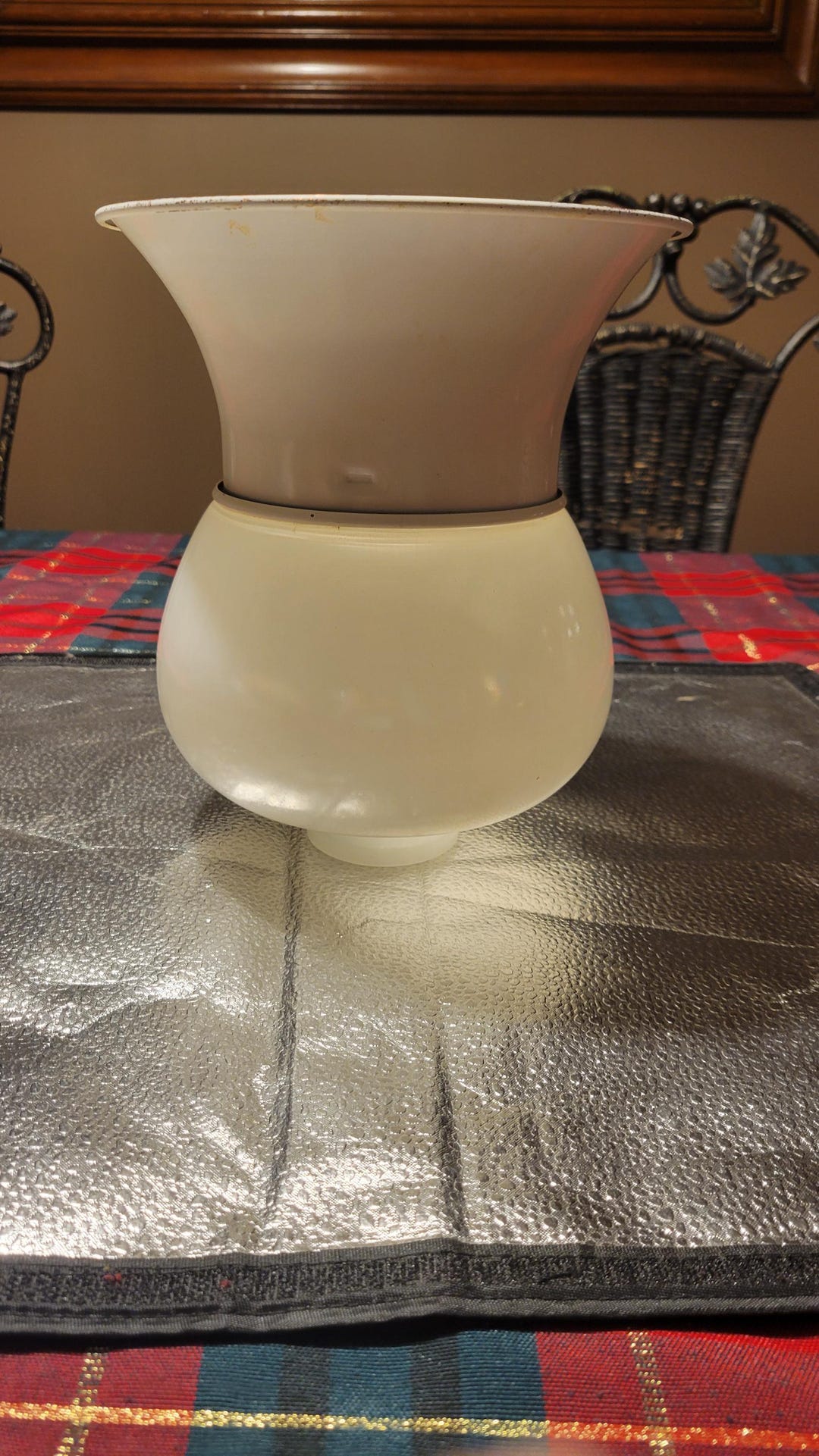 Antique Torchiere Shade Mogul Base With White Metal Flared Cap #106 - Etsy