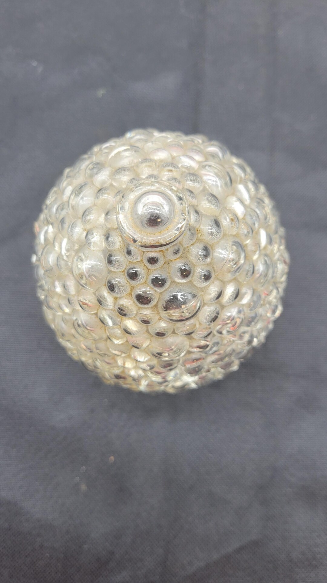 Vintage Bubble Glass Cone Shape Light Shade MCM Clear Glass 3D Texture ...