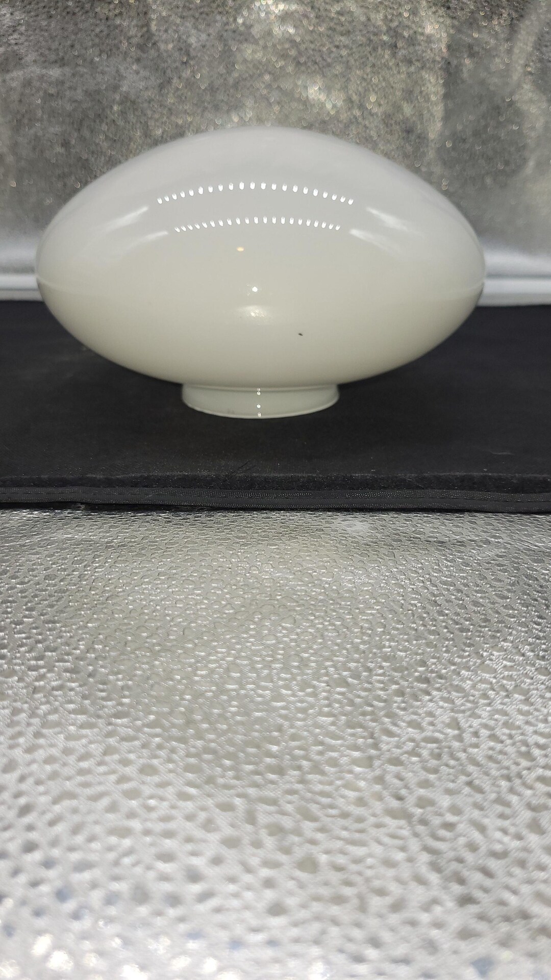 Vintage Glass Light Fixture Cover White Round 5" Tall, 8" Wide, 3 ...