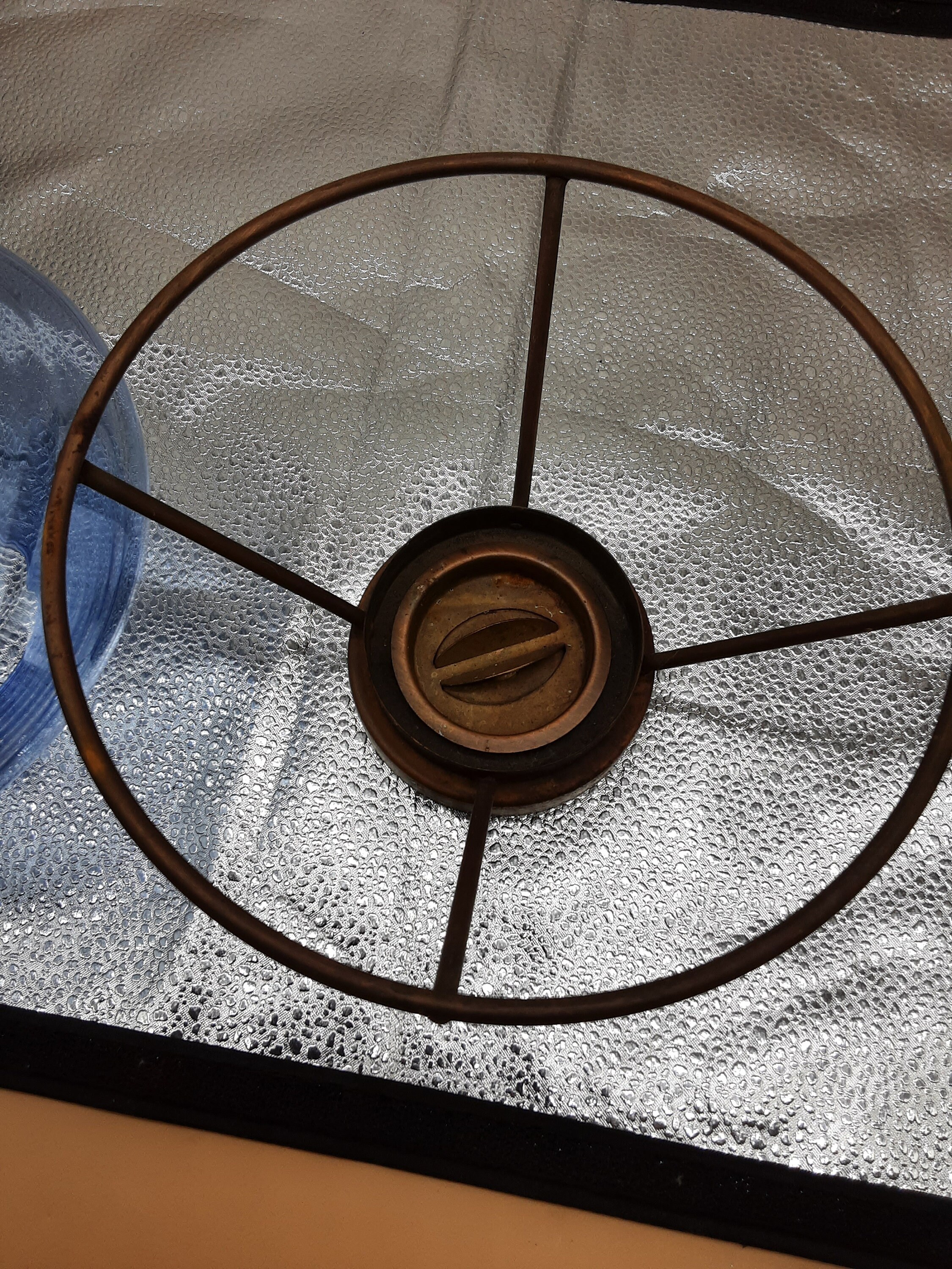 Vintage Oil Lamp Topper. Blue Glass. - Etsy