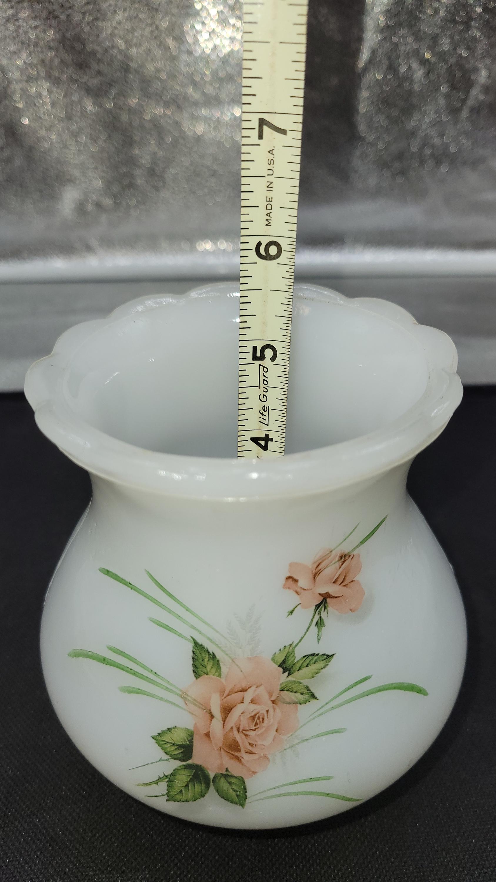 Vintage Parlor Lamp Shade Frosted Pink Milk Glass Rose Design - Etsy
