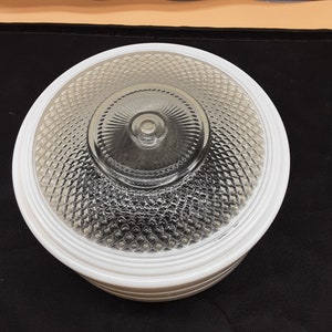 Vintage Glass Drum Ceiling Light Cover, 7 5/8 Inch Fitters, MCM Frosted ...