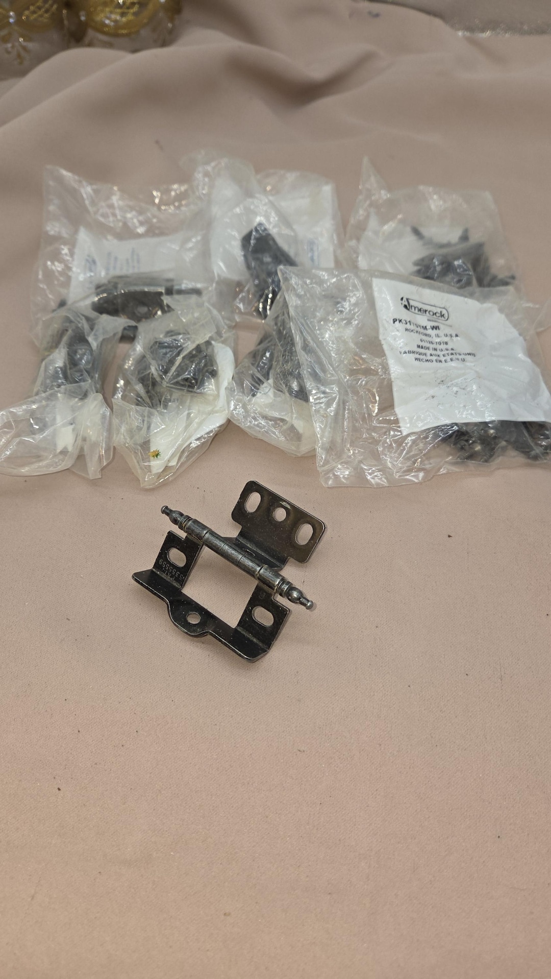 Amerock Wrought Iron Full Inset Hinge 3/4" Full Wrap Minaret Tip ...