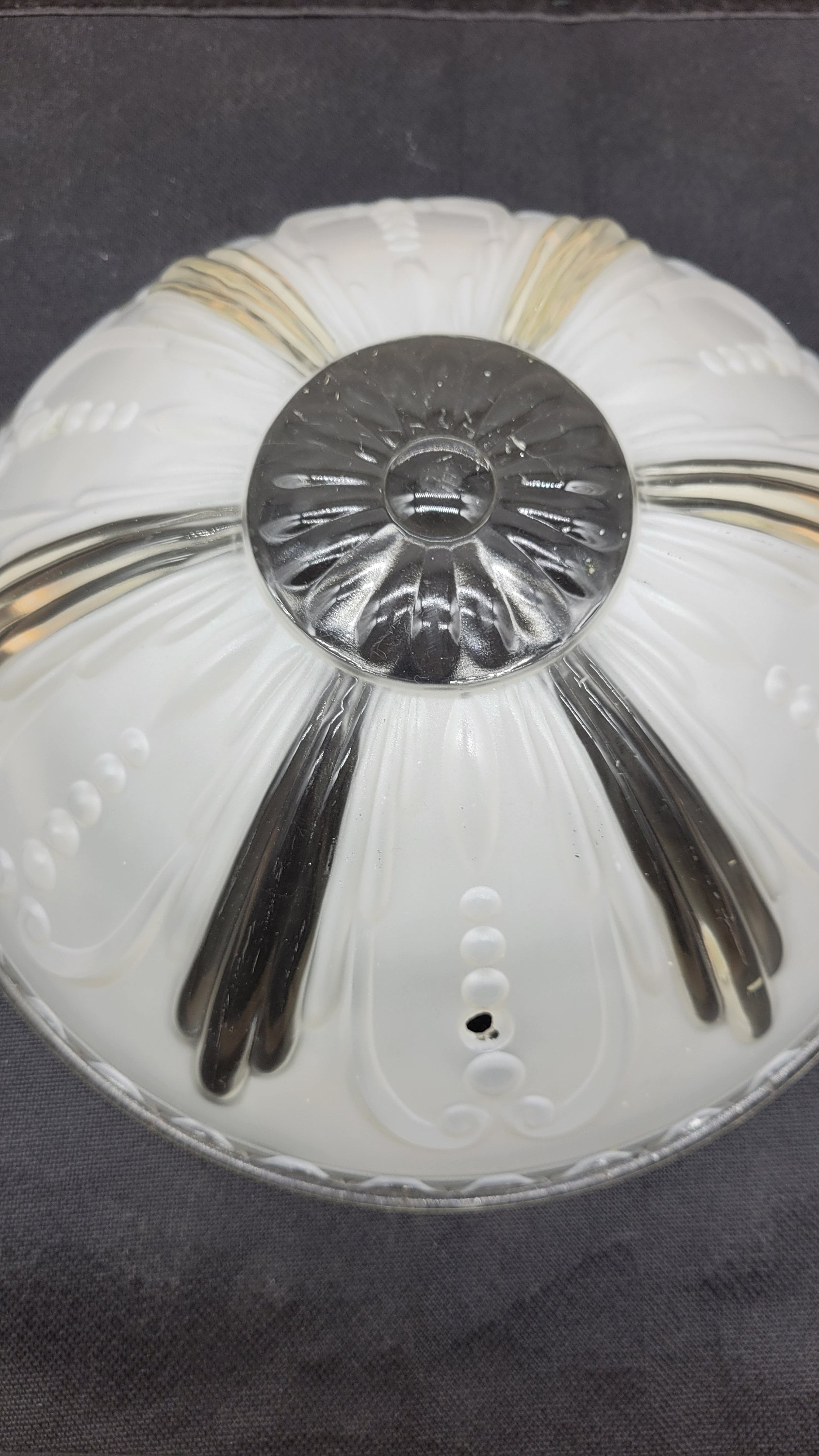 Art Deco Antique 3-chain Ceiling LIGHT FROSTED GLASS 11 - Etsy