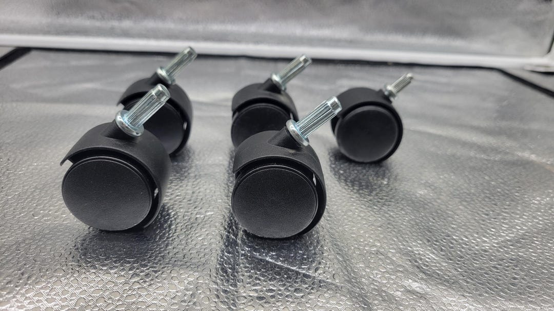 Replacement Black Hard Plastic Caster Wheels Set of 5 - 2 3/4 Tall #126 ...