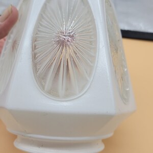 VINTAGE Frosted Glass Light Cover / Mid Century 6 Panels Starburst ...