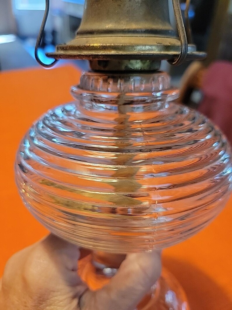 Antique Bee Hive Pressed Glass Oil Lamp Base - Etsy