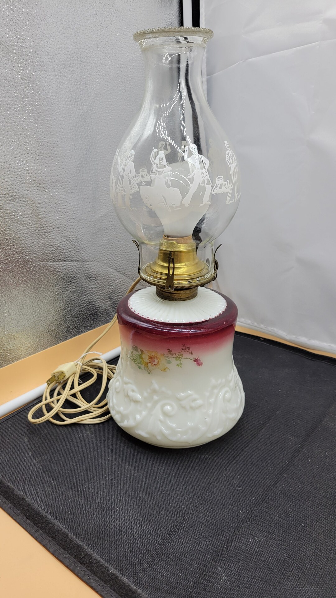 Vintage Oil Style Table Lamp - Etsy
