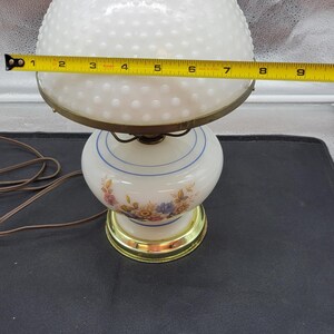 Vintage Hurricane Table Lamp, Floral Design, Electric. Hobnail - Etsy