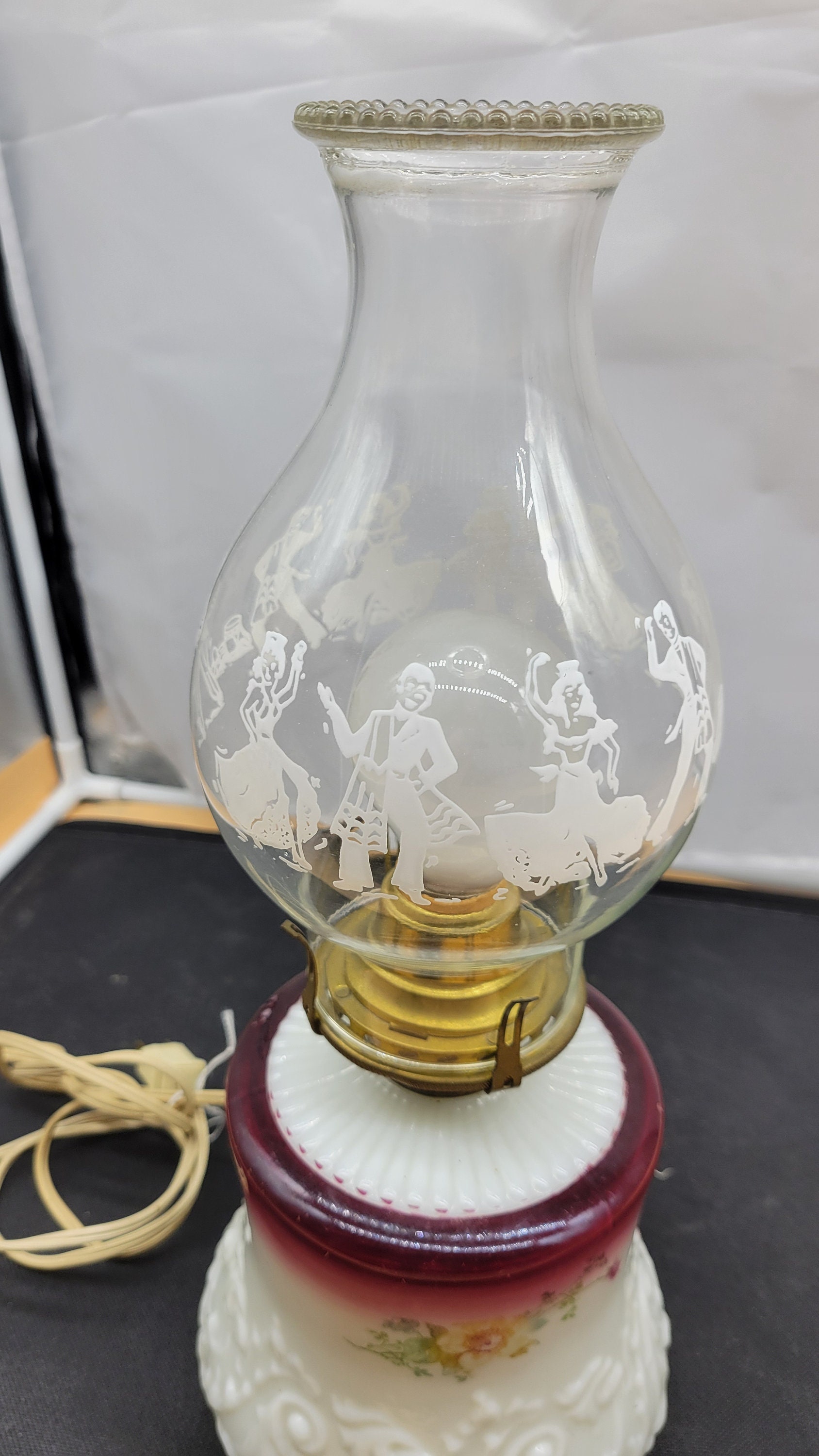 Vintage Oil Style Table Lamp - Etsy