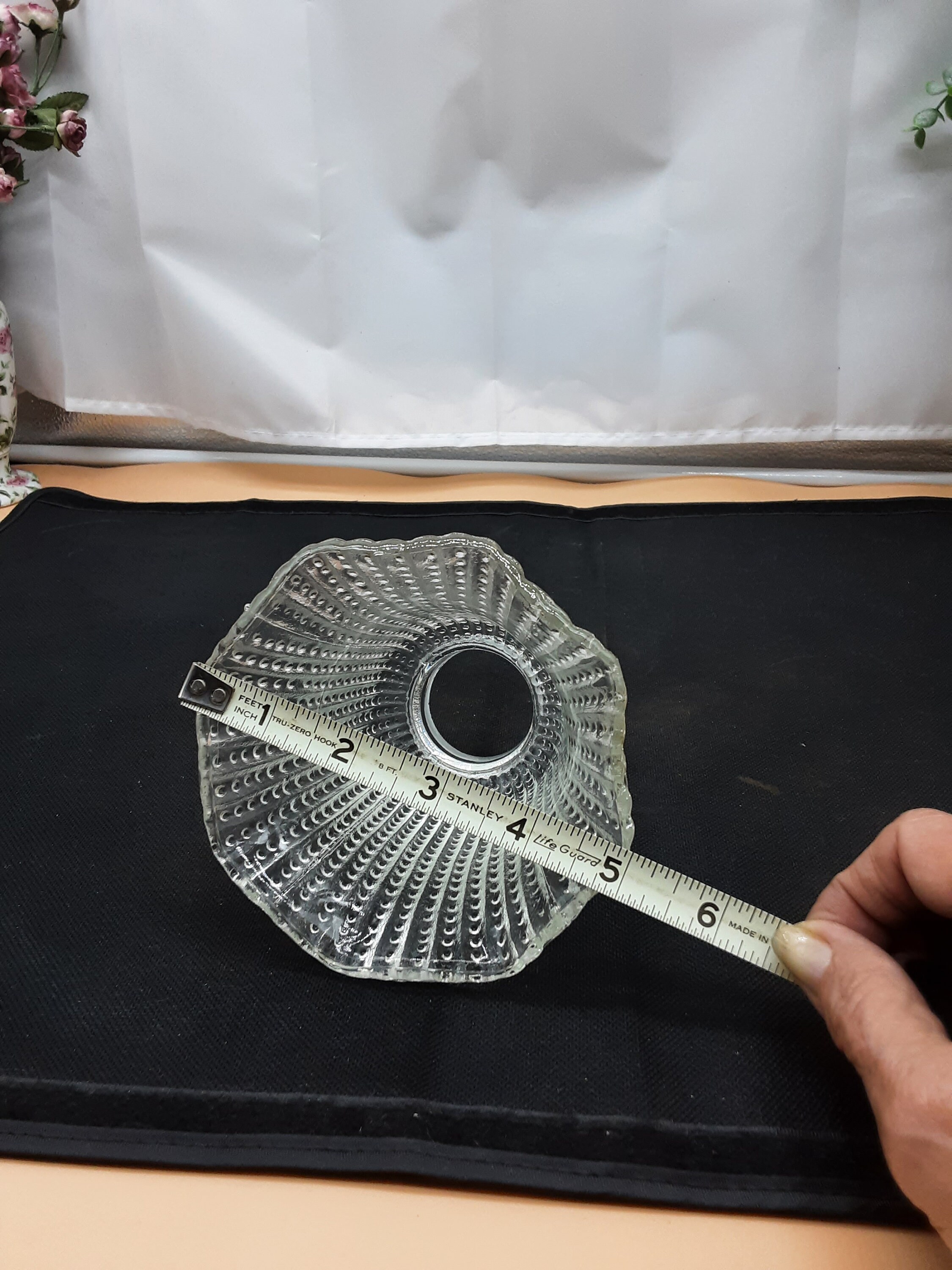 Vintage Glass Ruffled/dotted Lamp Shade Replacement Light Shade Sconce ...