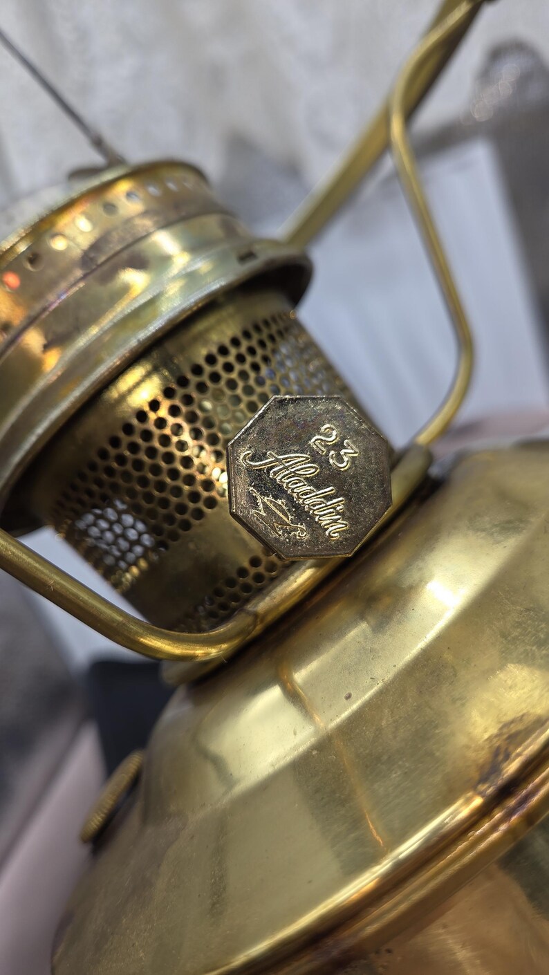 Vintage Aladdin Brass Kerosene Lamp #23 With Aladdin Wick Cleaner - Etsy