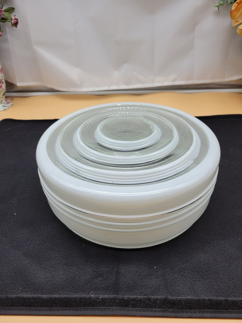 Vintage Glass Art Deco Bullseye Frosted Circle Kitchen Light Cover - Etsy