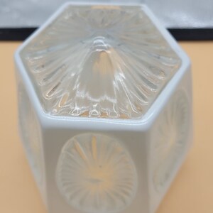 VINTAGE Frosted Glass Light Cover / Mid Century 6 Panels Starburst ...