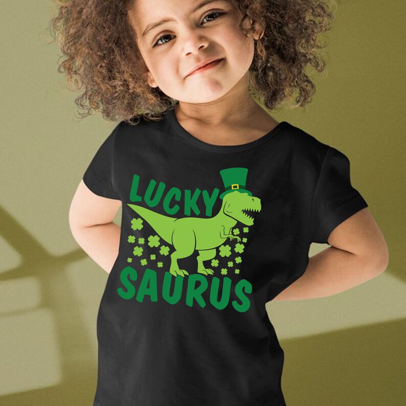 Lucky Saurus Svg, Kids Patrick Day Svg, Dinosaur Shamrock St Patrick ...