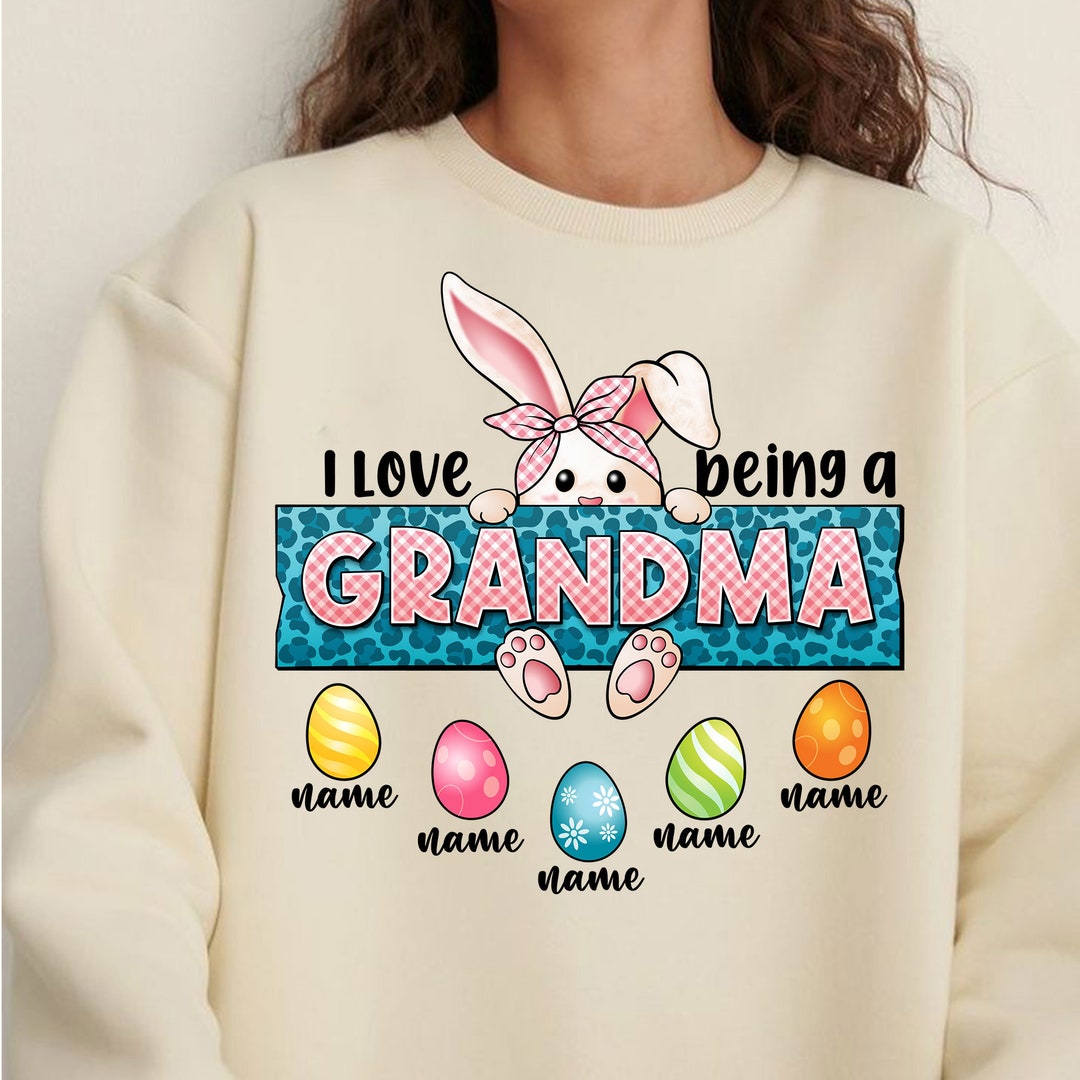 Personalized I Love Being Grandma Png, Custom Grandma Easter Png ...