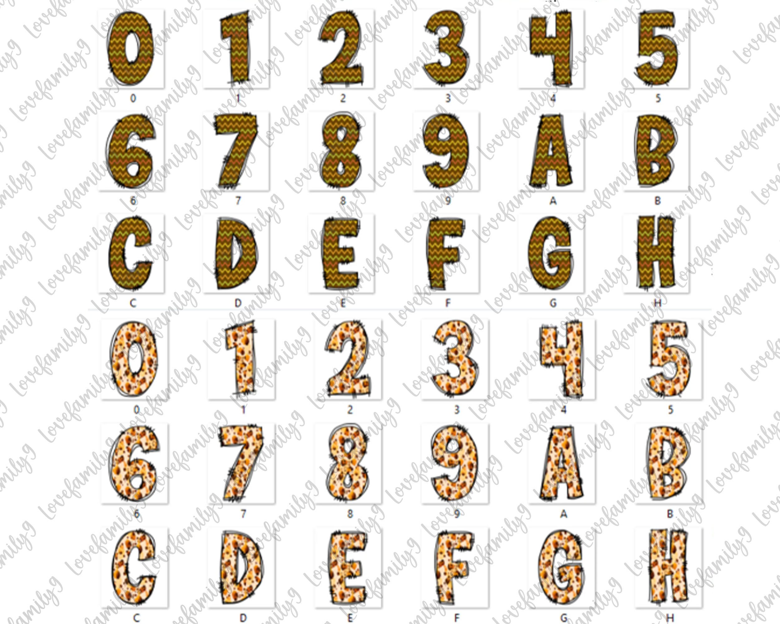 Fall Doodle Letters With Clip Art Hand Drawn Doodle Alpha - Etsy