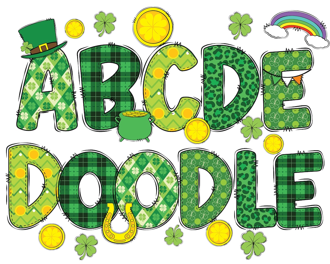 St Patrick Day Alphabet Png, St Patricks Day Font, St Patricks Letters ...