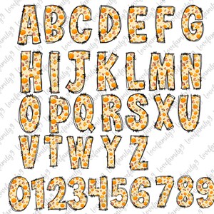 Fall Doodle Letters With Clip Art, Hand Drawn Doodle Alpha Bundle ...