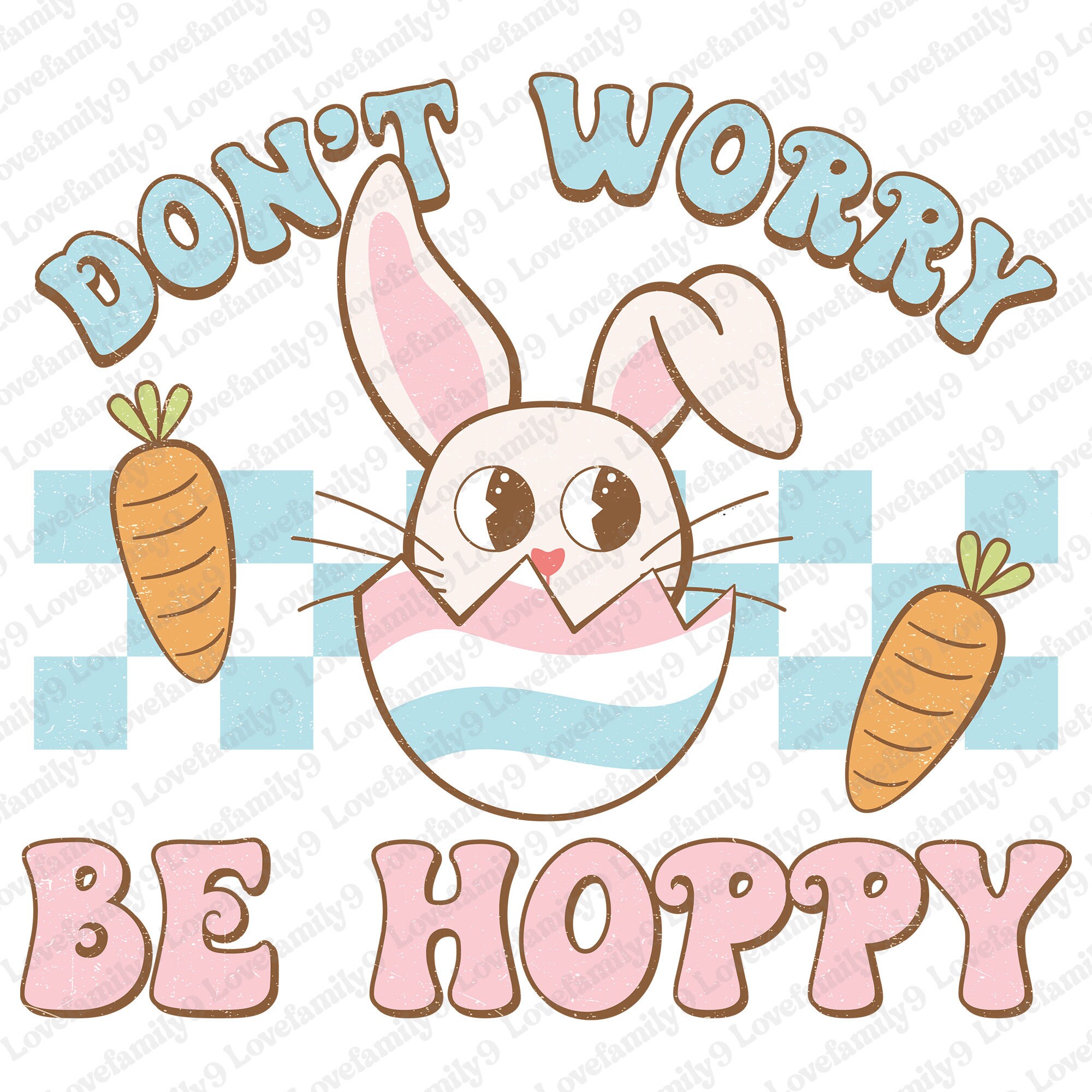Retro Easter Day Png, Don't Worry Be Hoppy Easter Png, Easter Day Png ...