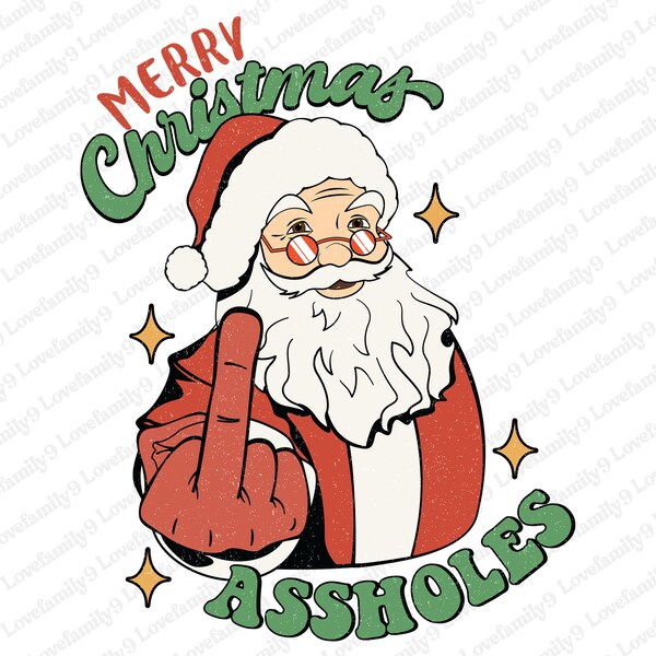 Santa Middle Finger Png - Etsy