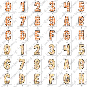 Fall Doodle Letters With Clip Art, Hand Drawn Doodle Alpha Bundle ...