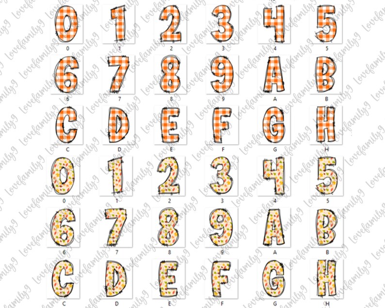 Fall Doodle Letters With Clip Art Hand Drawn Doodle Alpha - Etsy