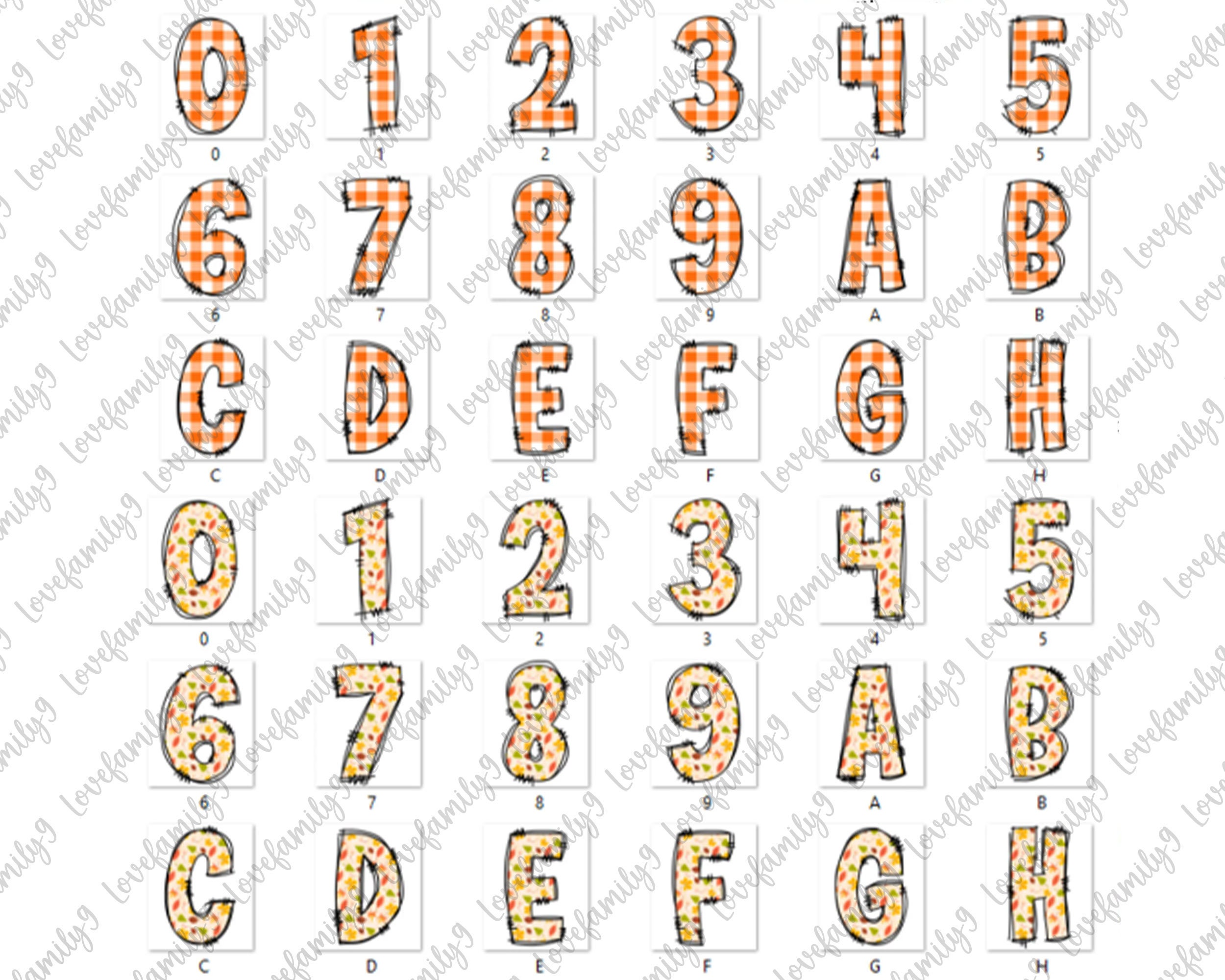 Fall Doodle Letters With Clip Art Hand Drawn Doodle Alpha - Etsy